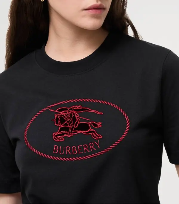 Burberry Cotton Embroidered Equestrian Knight Design T-shirt