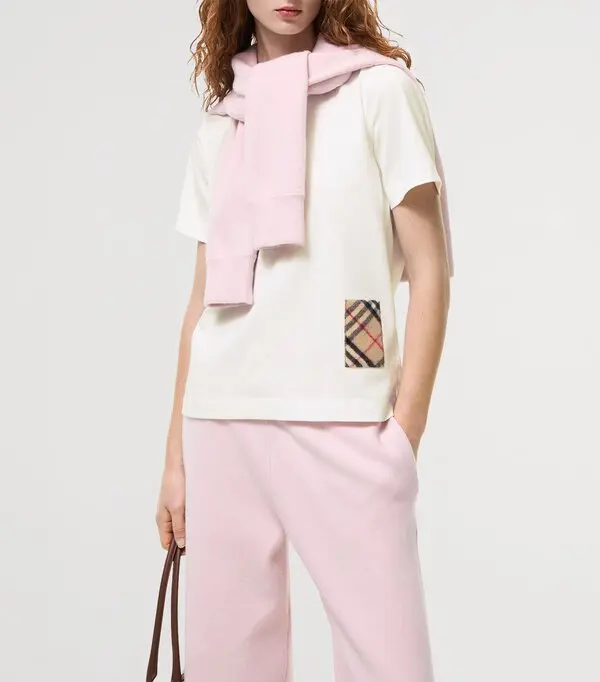 Burberry Cotton T-shirt With Check Patch