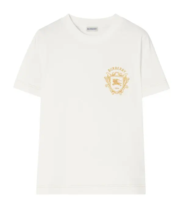 Burberry Cotton Ekd Crest T-shirt - Beige