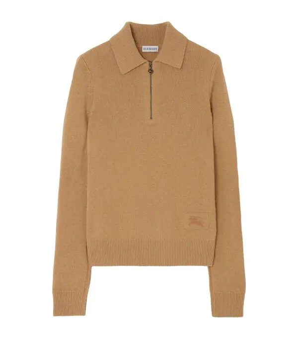 Burberry Cashmere Polo Sweater - Beige