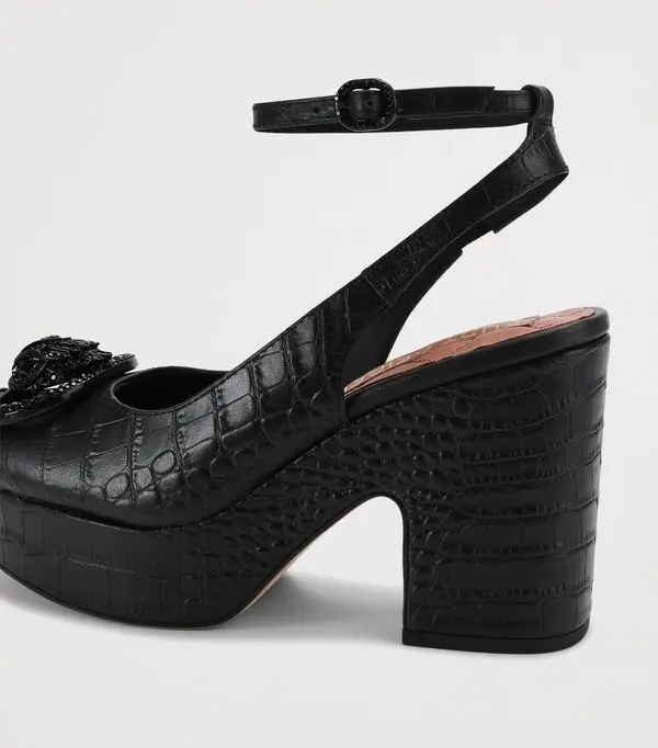 Kurt Geiger Chelsea Platform Pumps With Embellished Eagle Motif