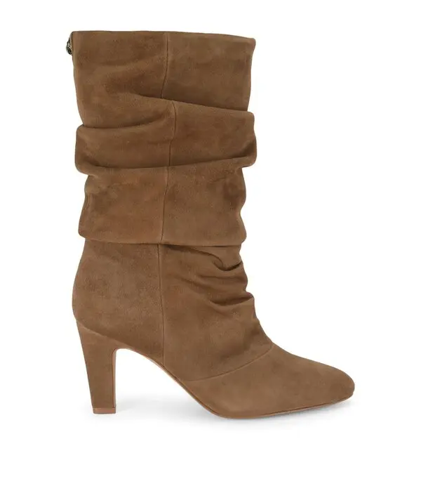 Kurt Geiger Suede Barb Slouch Boots - Beige