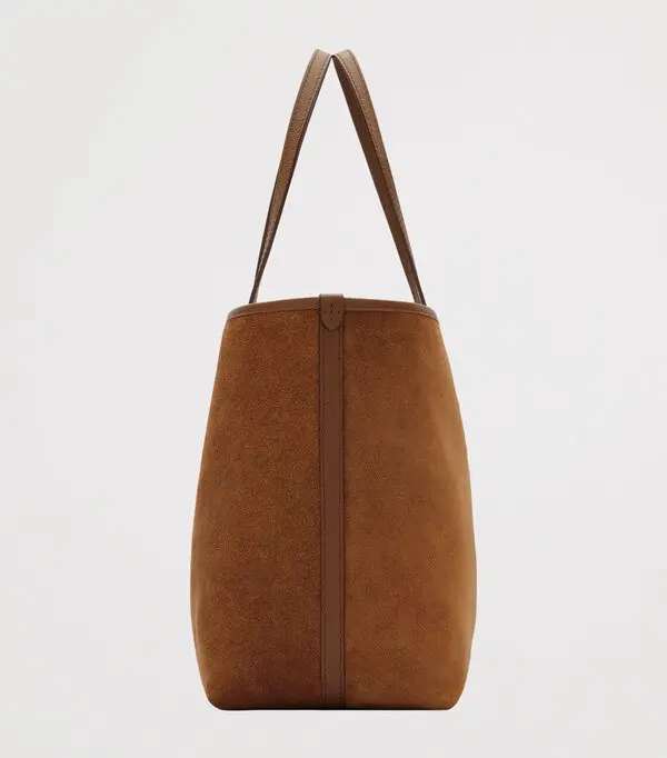 Burberry Medium Suede-check Reversible Bloomsbury Tote Bag - Beige
