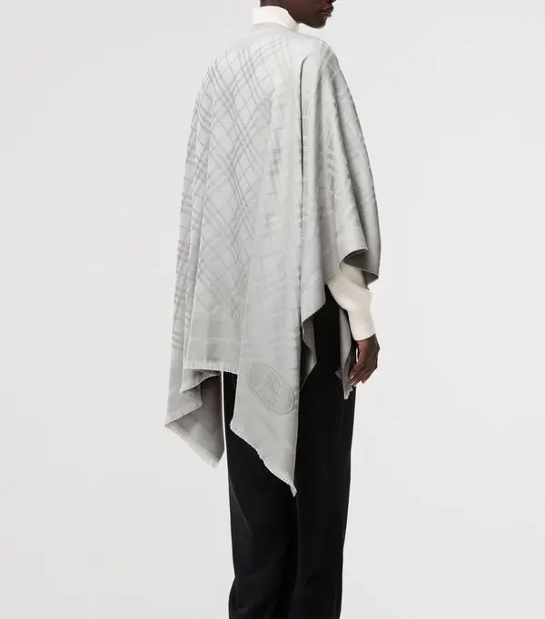 Burberry Wool-cashmere Check Cape