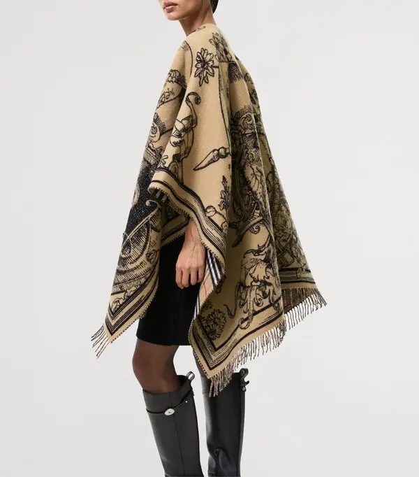 Burberry Wool Reversible Check Cape