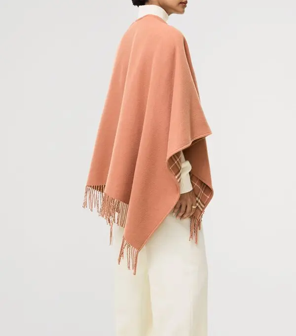 Burberry Wool Reversible Check Cape