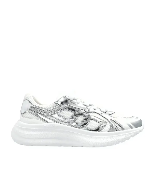 Casadei Wave Pattern Platform Sneakers - Silver