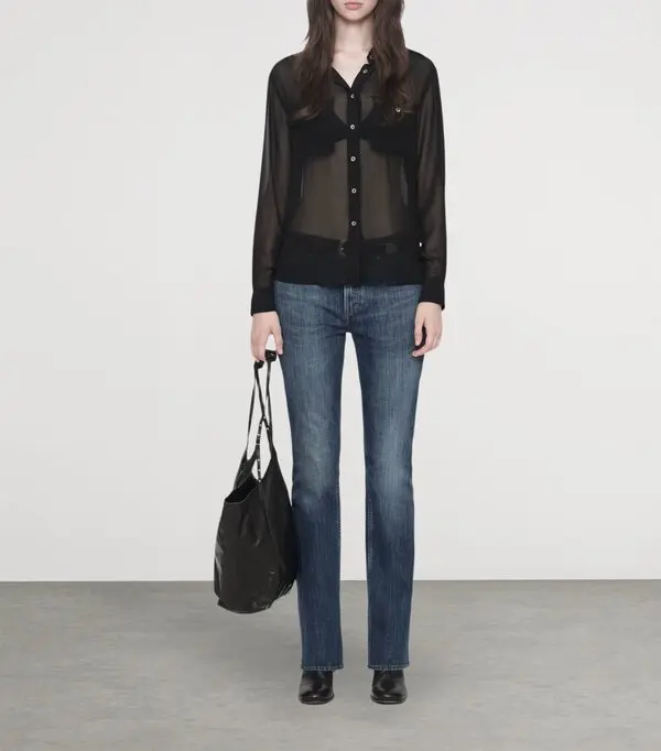 ALLSAINTS Maven Sheer Utility Shirt - Black