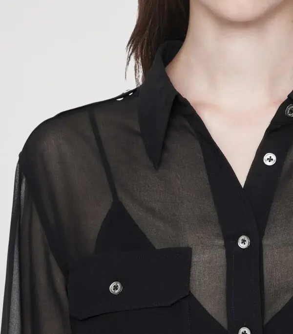 ALLSAINTS Maven Sheer Utility Shirt - Black