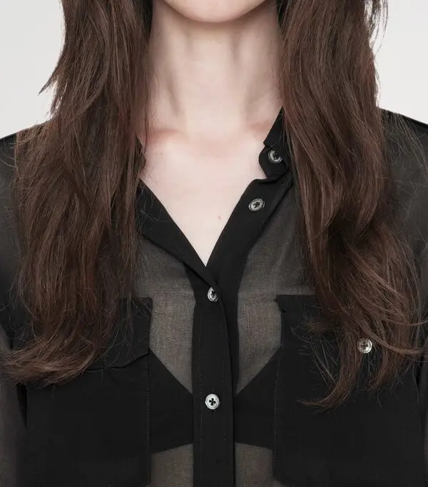 ALLSAINTS Maven Sheer Utility Shirt - Black