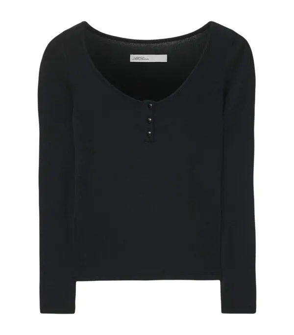 ALLSAINTS Jules Henley Long-sleeve T-shirt - Black