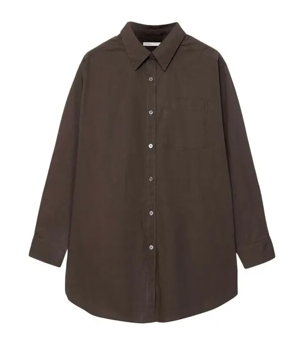 ALLSAINTS Organic Cotton Kaia Oversized Shirt - Brown