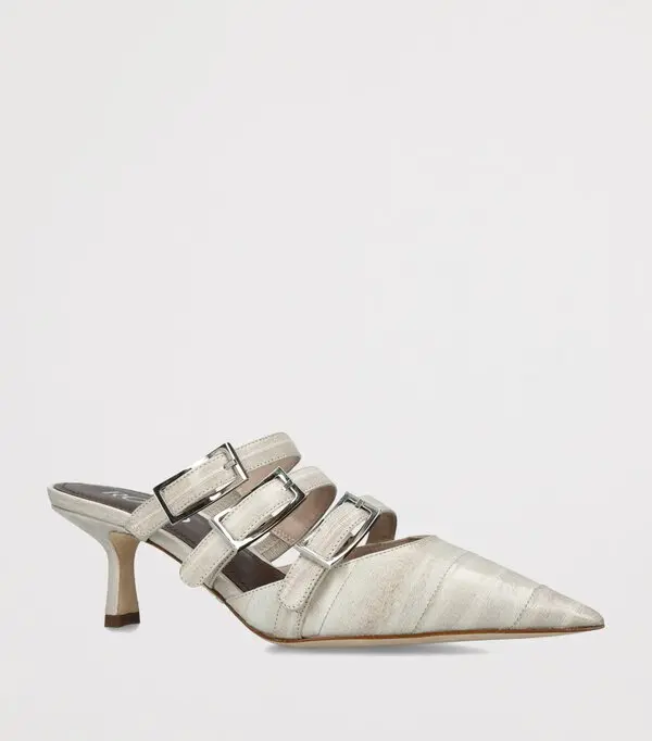 Rodo Leather Paige Heeled Mules 55 - Beige