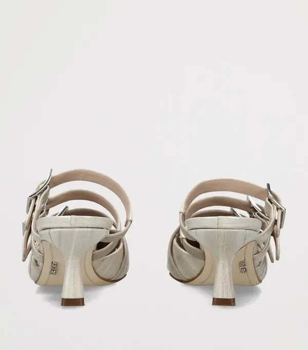 Rodo Leather Paige Heeled Mules 55 - Beige