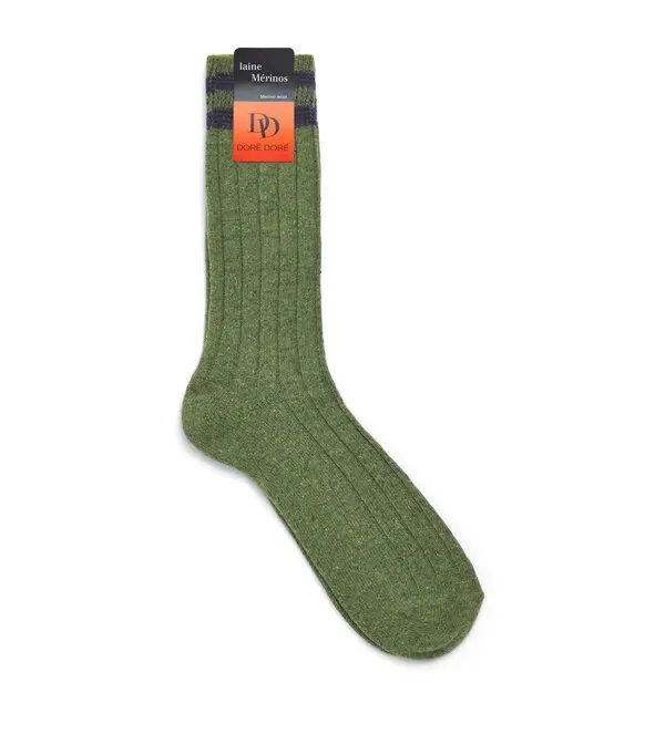 DORE DORE Stripe-cuff Ribbed Socks - Green