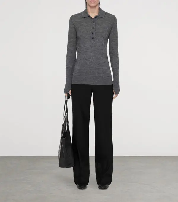ALLSAINTS Merino Wool Martel Polo Sweater