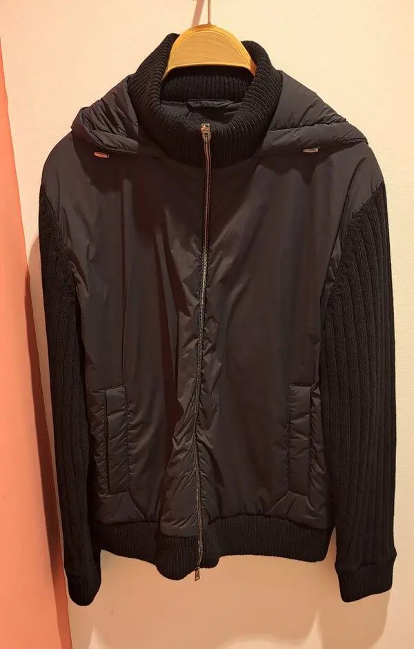 Herno Knitted-panelled Zipped Hooded Jacket