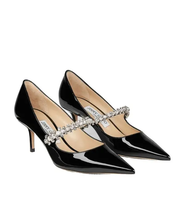 JIMMY CHOO Patent Leather Pumps With Crystals