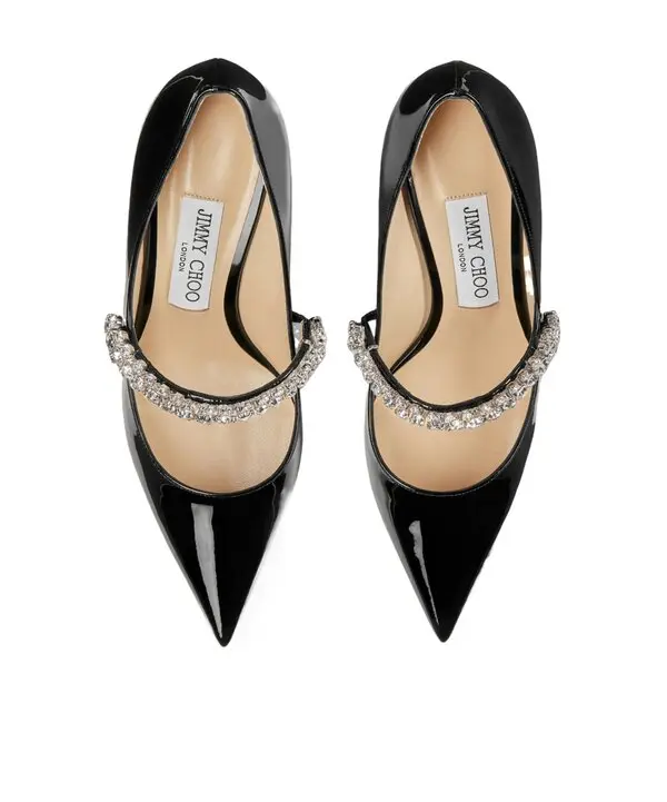 JIMMY CHOO Patent Leather Pumps With Crystals