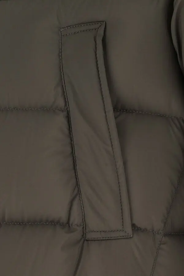 Herno Patch Pocket Fur-trimmed Puffer Coat - Green