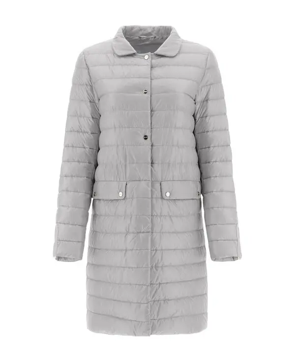 Herno Quilted Down Button-up Coat With Satin Details