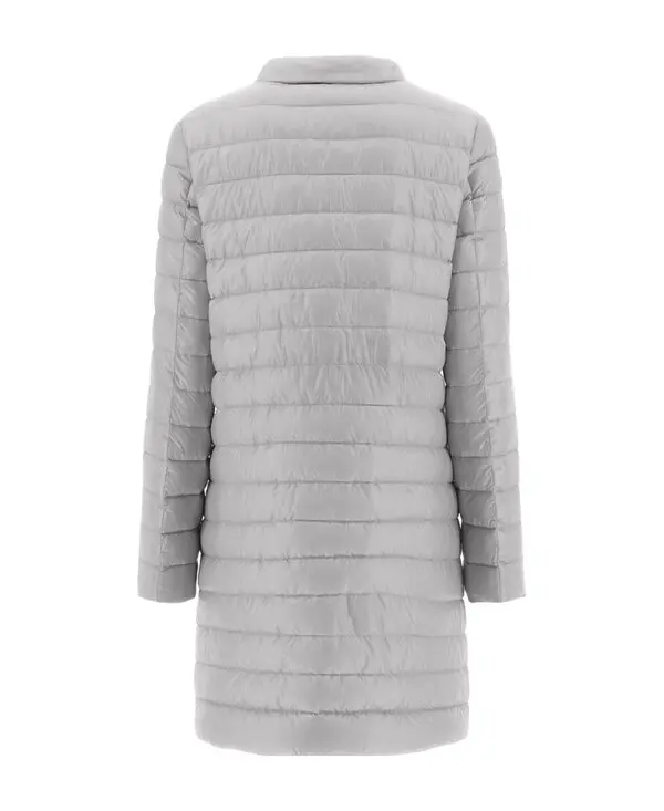 Herno Quilted Down Button-up Coat With Satin Details