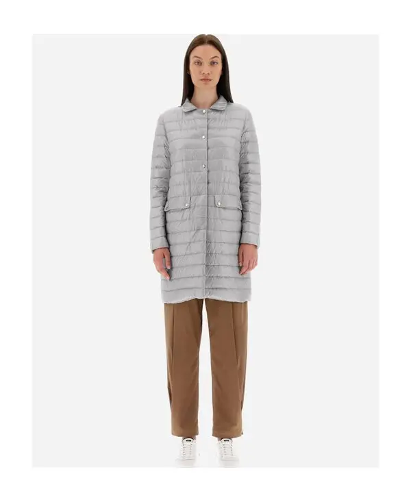 Herno Quilted Down Button-up Coat With Satin Details