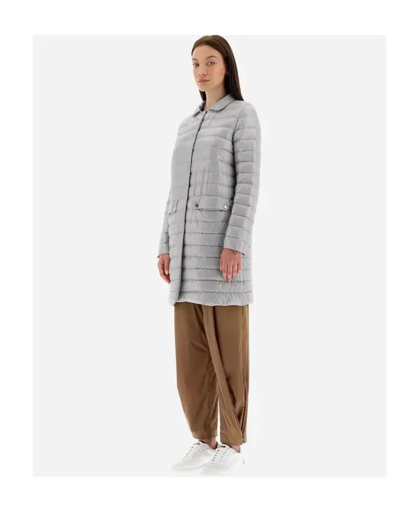 Herno Quilted Down Button-up Coat With Satin Details