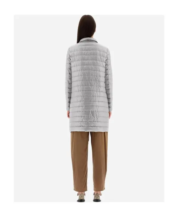 Herno Quilted Down Button-up Coat With Satin Details