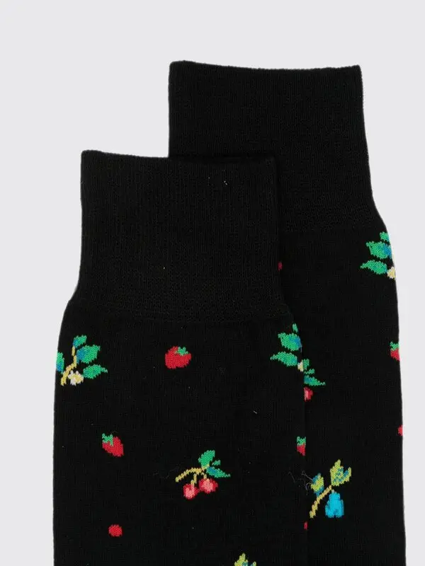 Paul Smith Fruit All-over Print Organic Cotton Socks - Black