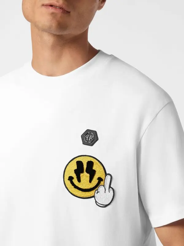 Philipp Plein Cotton Jersey T-shirt With Hexagon Logo Patch