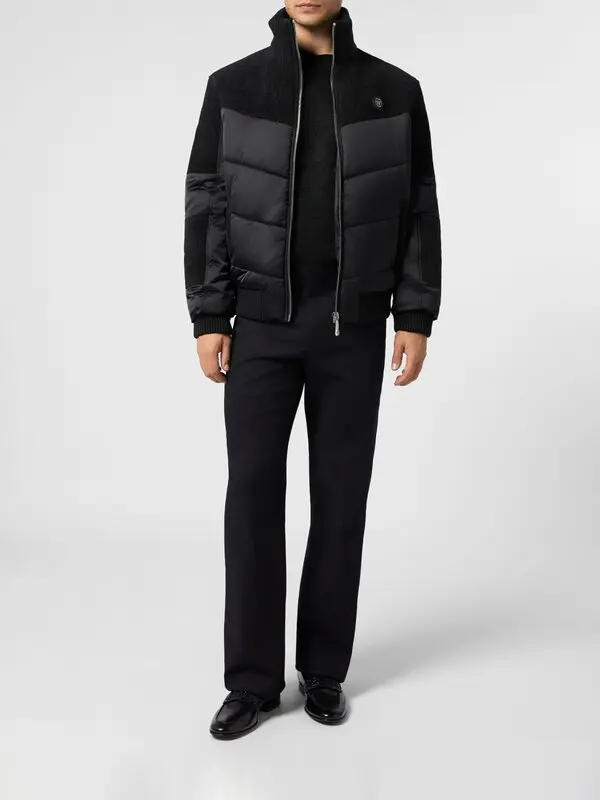 Philipp Plein Puffer Jacket With Textured Paneling