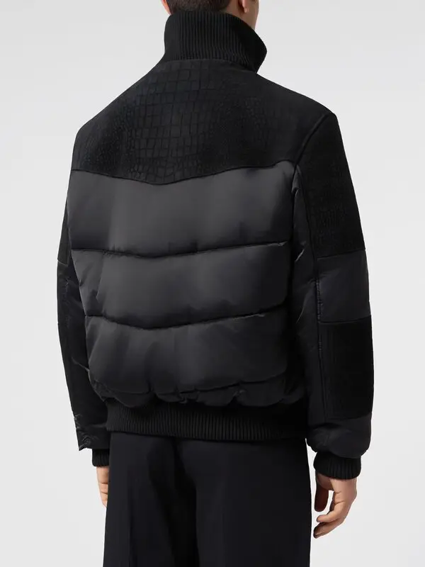 Philipp Plein Puffer Jacket With Textured Paneling