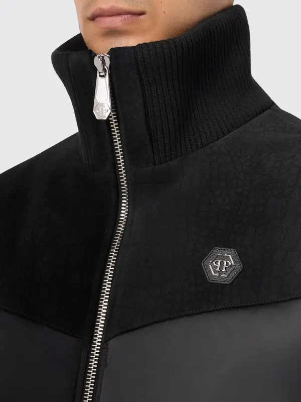 Philipp Plein Puffer Jacket With Textured Paneling