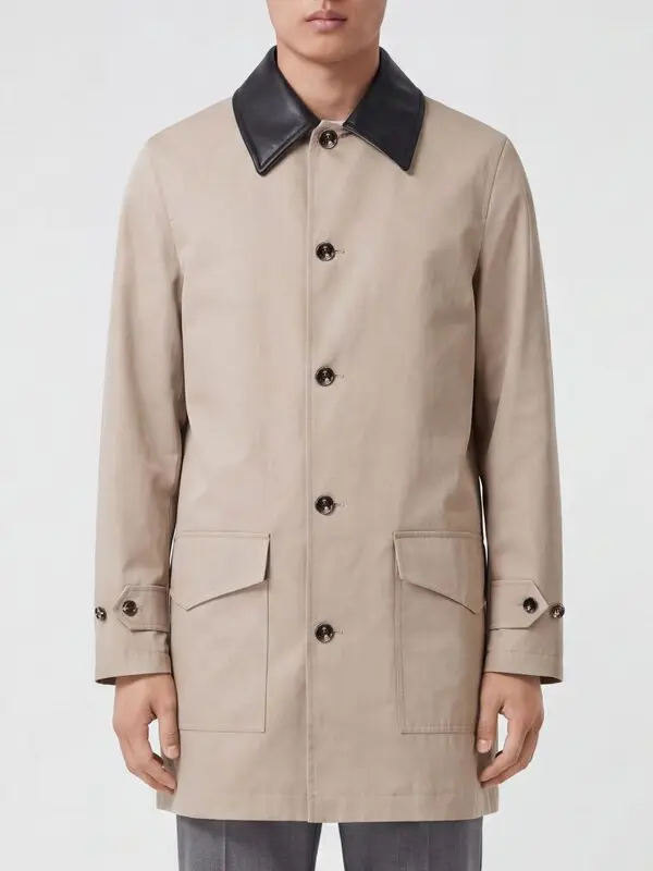 Burberry Jacket With Leather Collar