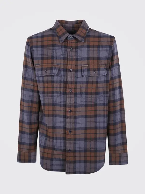 Filson Long-sleeve Check Shirt In Cotton Flannel With Flap Pockets - Black