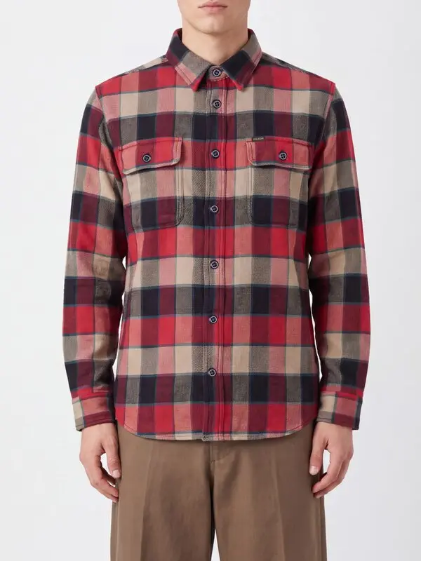 Filson Long-sleeve Check Shirt In Cotton Flannel With Flap Pockets - Red