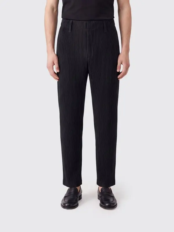 Issey Miyake Homme Plissé Pleated Trousers - Black