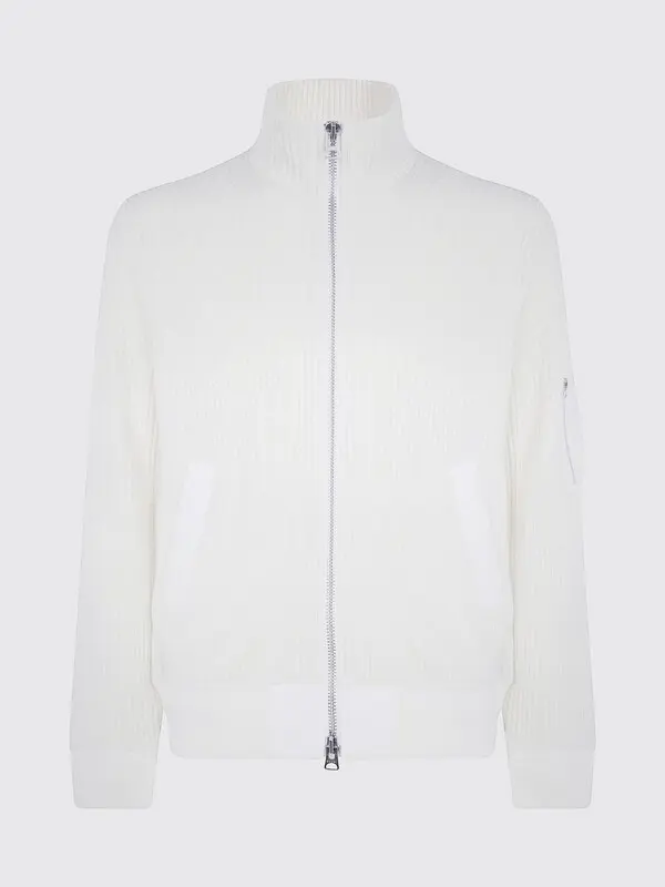 Sacai Turtleneck Wool Cardigan With Zip Closure And Slit Pockets