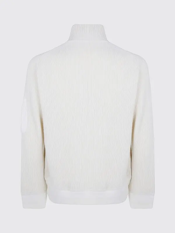 Sacai Turtleneck Wool Cardigan With Zip Closure And Slit Pockets