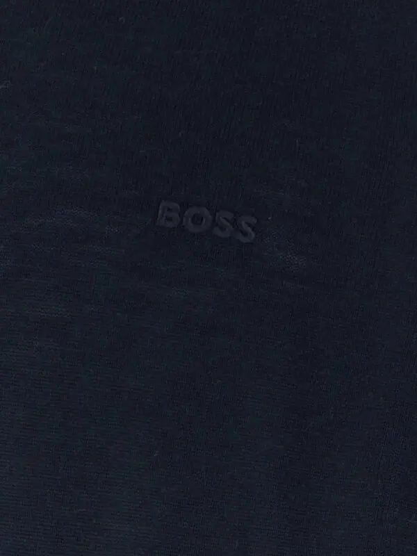 BOSS Crewneck Sweater With Embroidered Logo - Blue
