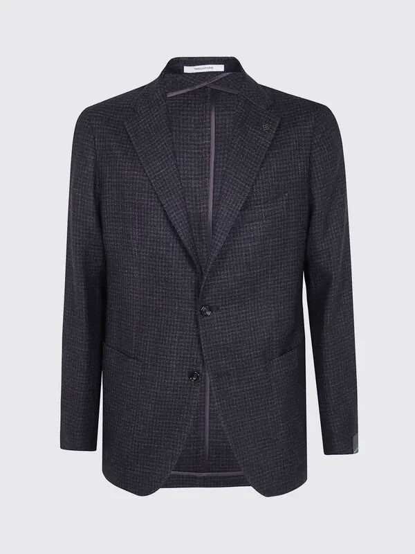 Tagliatore Single-breasted Check Blazer In Wool And Silk With Patch Pockets - Brown