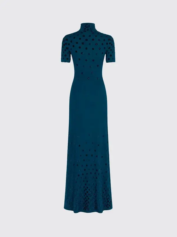 Rabanne Embellished High Neck Maxi Dress