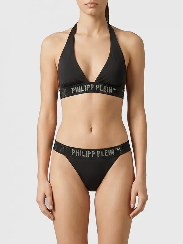 Philipp Plein Embellished Logo Halter Top