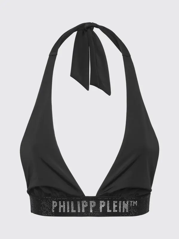 Philipp Plein Embellished Logo Halter Top
