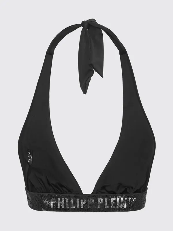 Philipp Plein Embellished Logo Halter Top