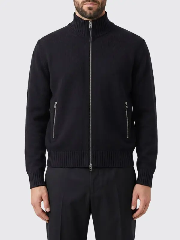 TOM FORD High-neck Full-zip Jumper In 100% Virgin Wool With Pockets
