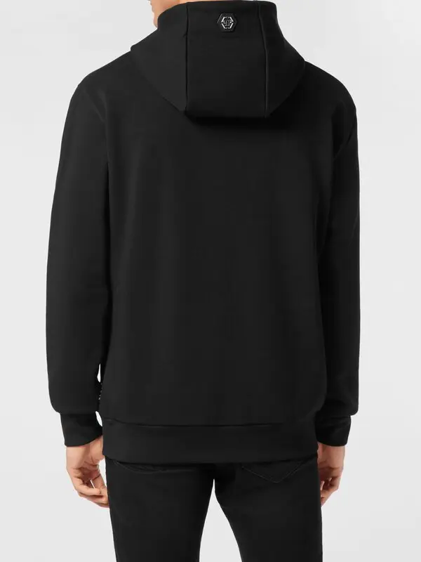 Philipp Plein Cotton Hoodie With Graphic Logo Print