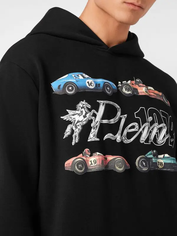 Philipp Plein Cotton Hoodie With Graphic Logo Print