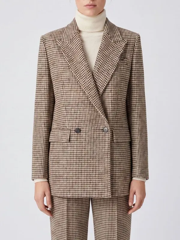 DONDUP Houndstooth Double Breasted Blazer